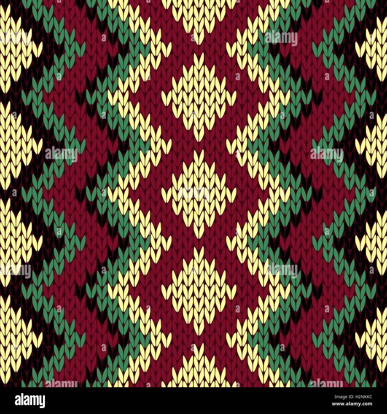 Knitting seamless geometric multicolor vector pattern with zigzag ...