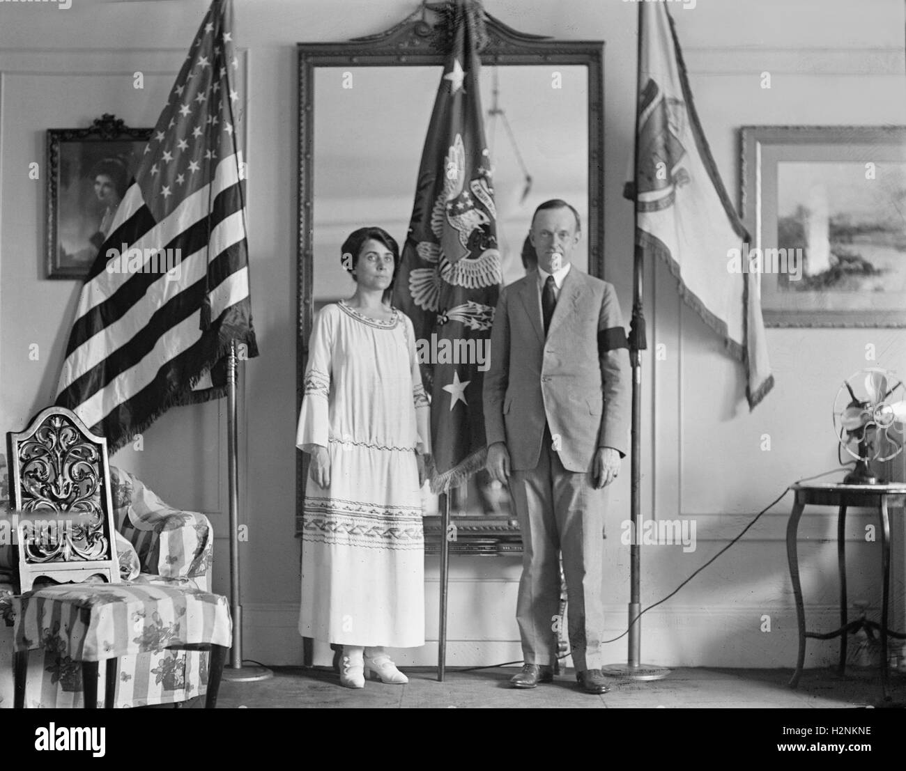New U.S. President Calvin Coolidge and First Lady Grace Coolidge after ...