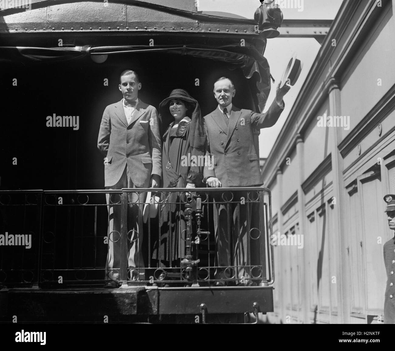 John Coolidge, First Lady Grace Coolidge and U.S. President Calvin ...