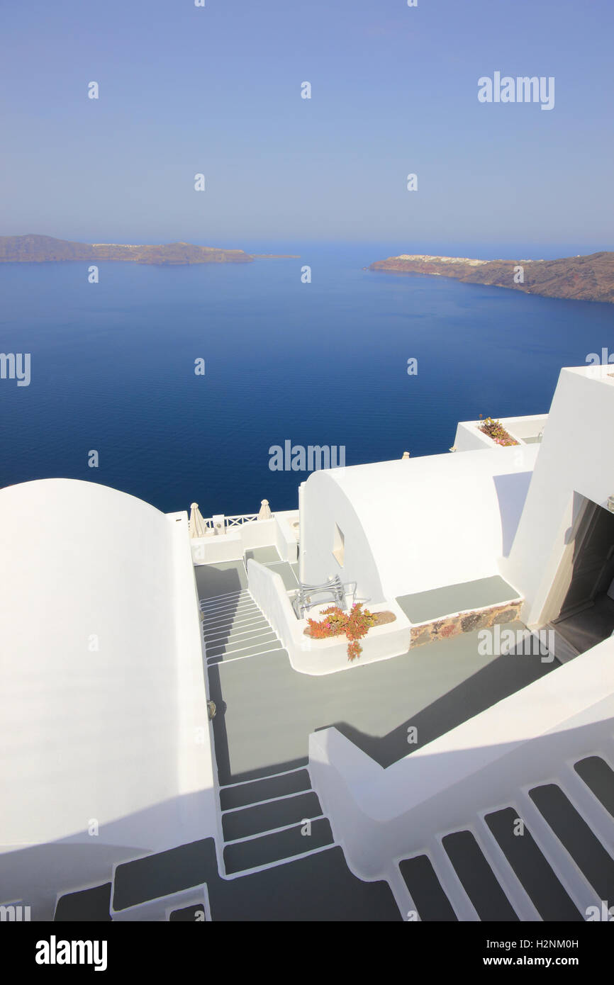 Classical Greek architecture of the streets in the Cyclades Greece ...