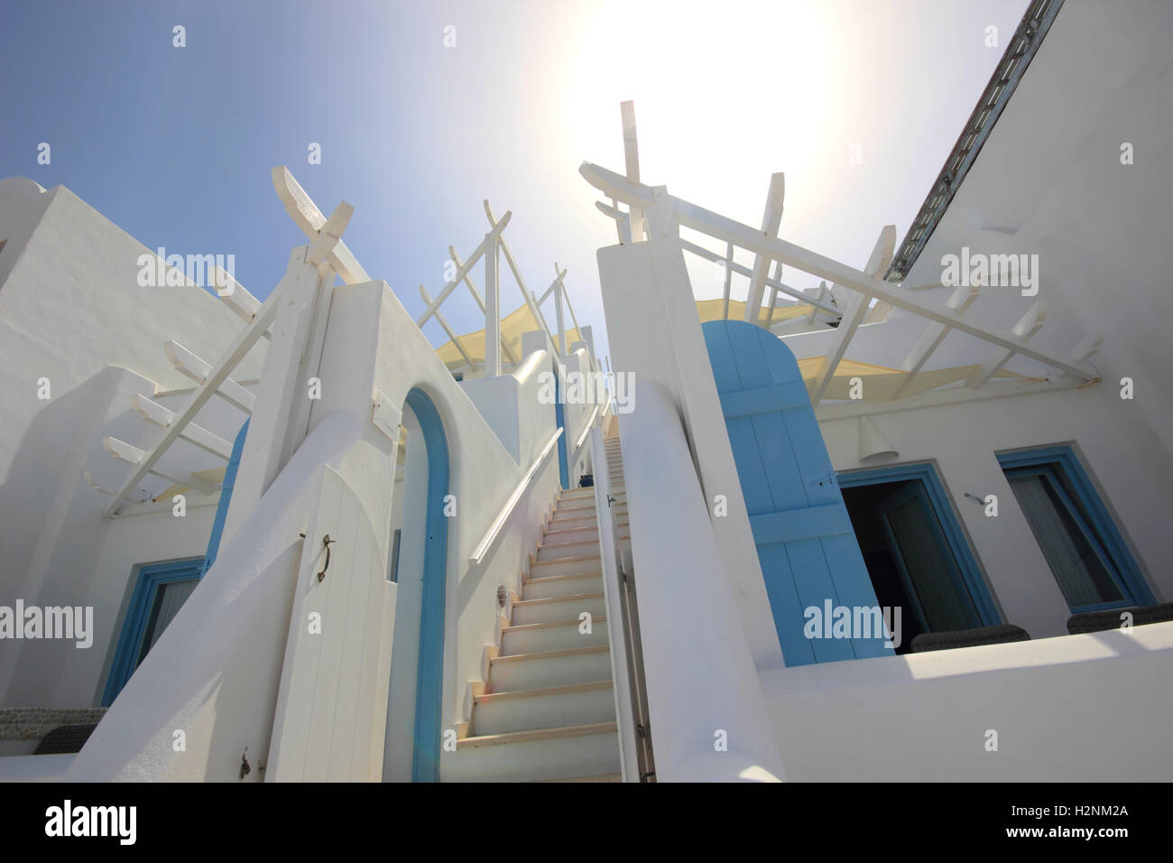 Classical Greek architecture of the streets in the Cyclades Greece ...