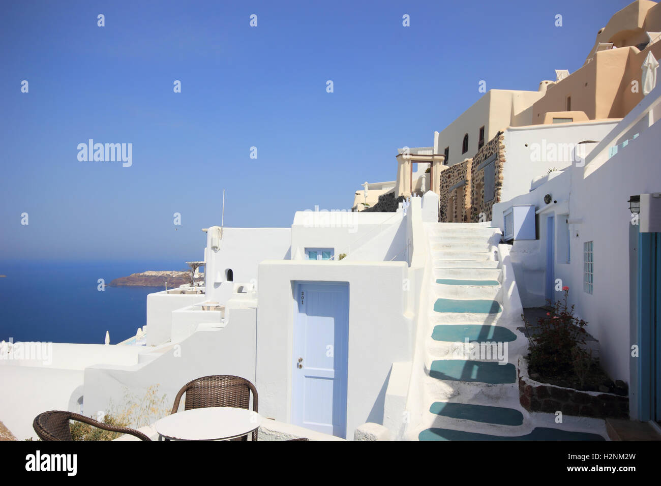 Classical Greek architecture of the streets in the Cyclades Greece ...
