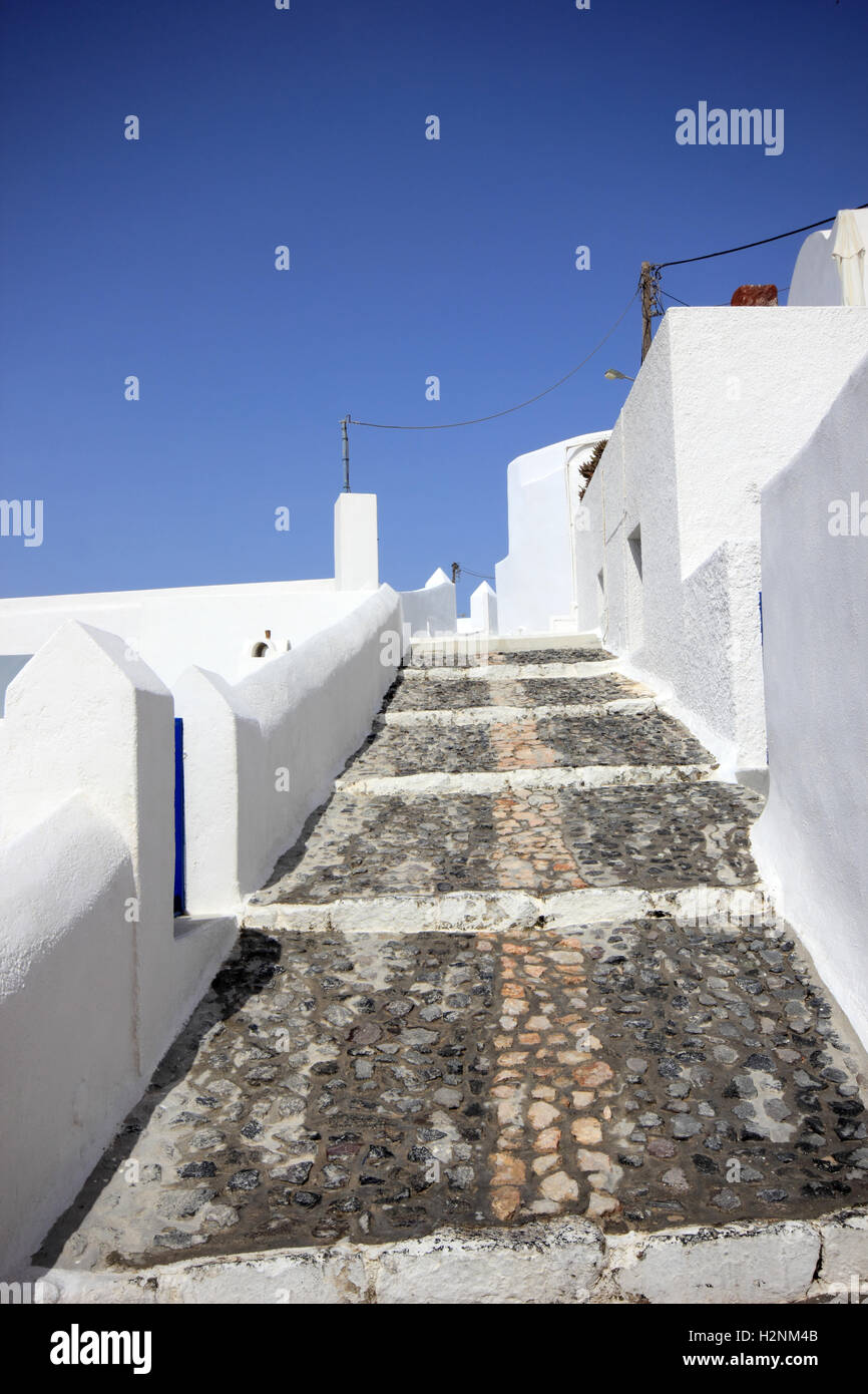 Classical Greek architecture of the streets in the Cyclades Greece ...