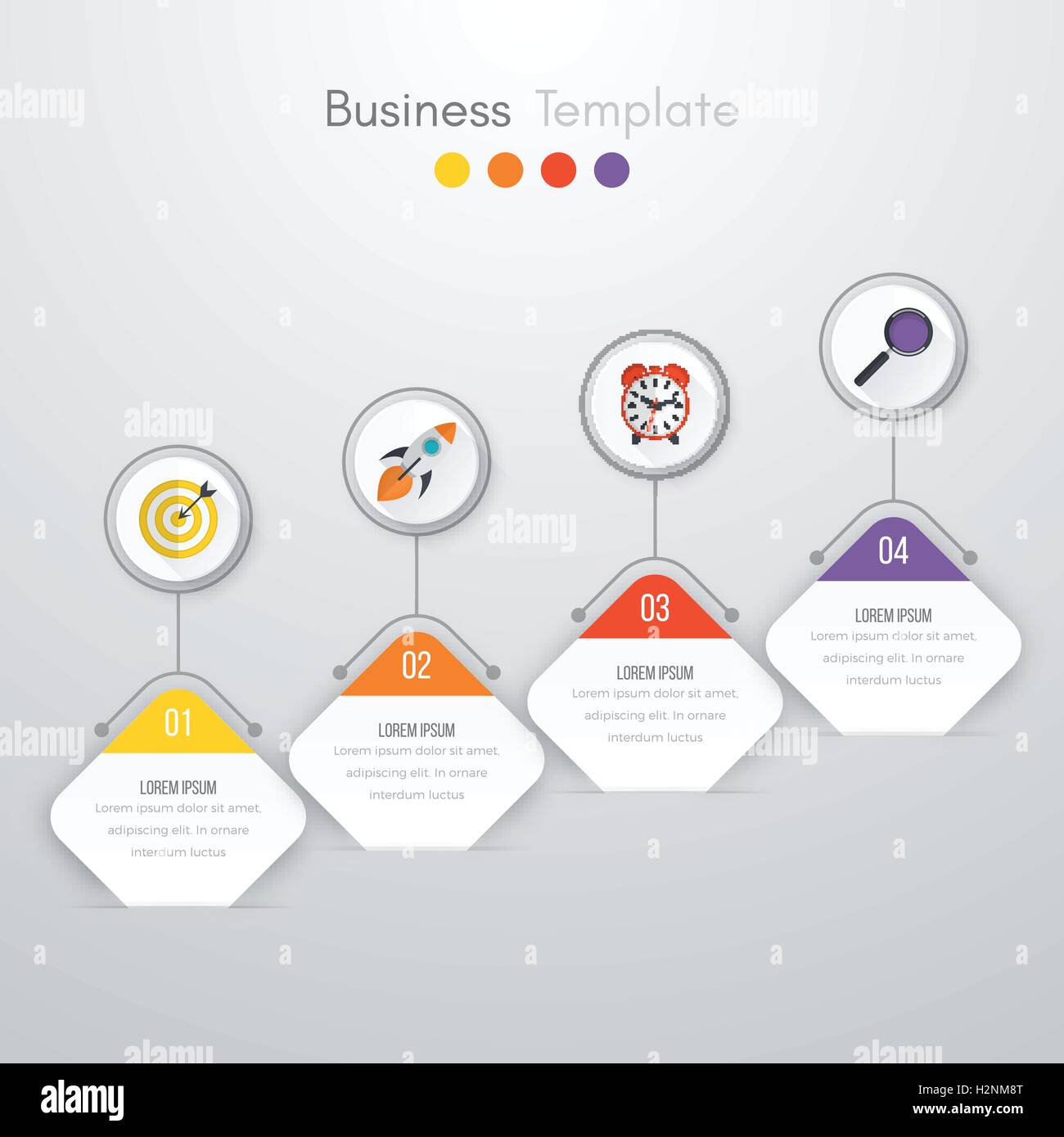 Vector illustration of four square infographics Stock Vector Image ...