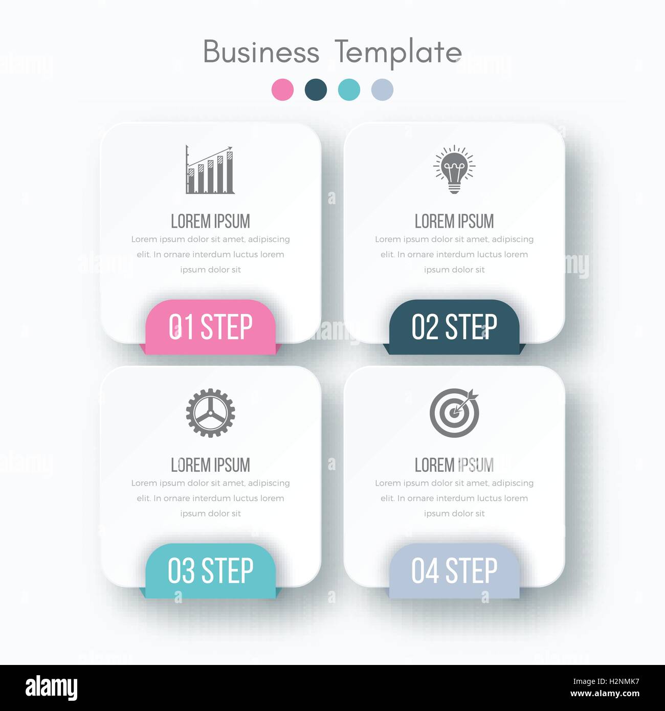 Vector illustration of four square infographics Stock Vector Image ...