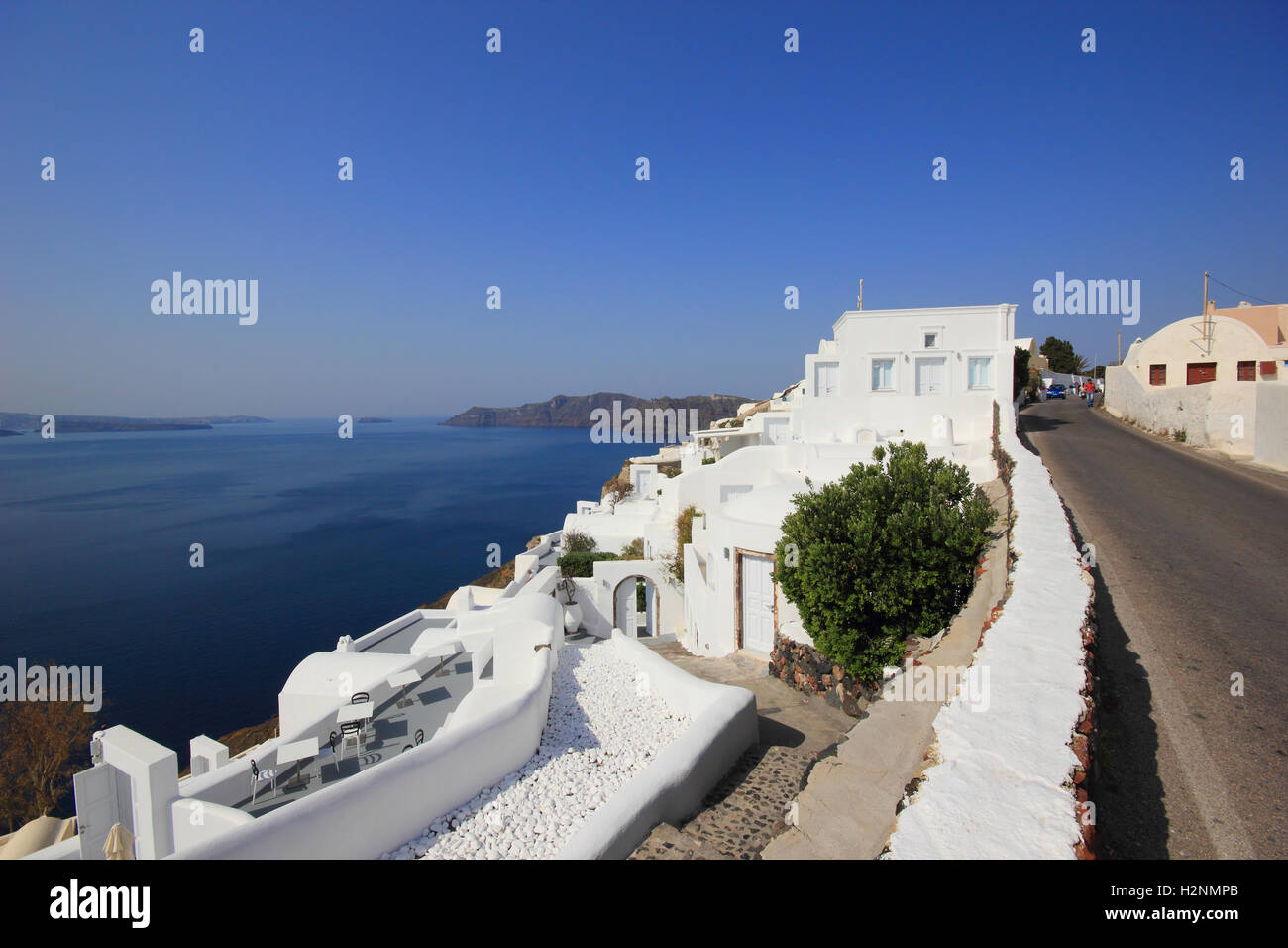 Classical Greek architecture of the streets in the Cyclades Greece ...