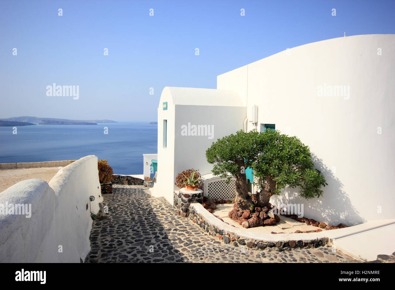Classical Greek architecture of the streets in the Cyclades Greece ...