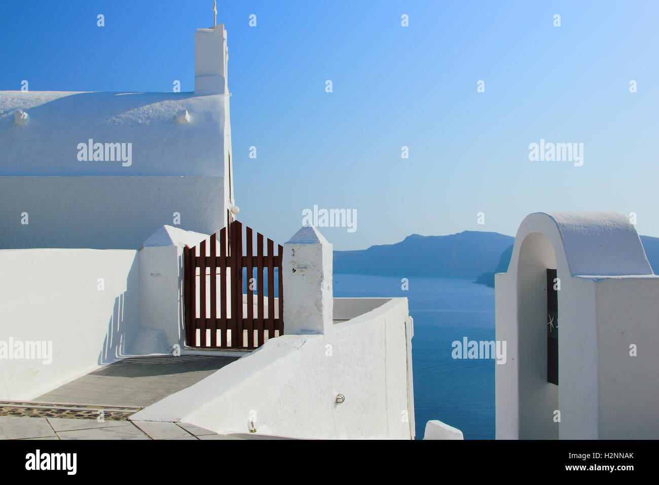 Classical Greek architecture of the streets in the Cyclades Greece ...