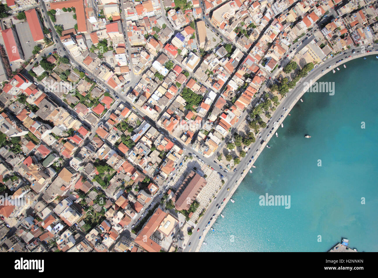 Aerial view on the Ionian island of Zakynthos Greece - Zante town Stock ...