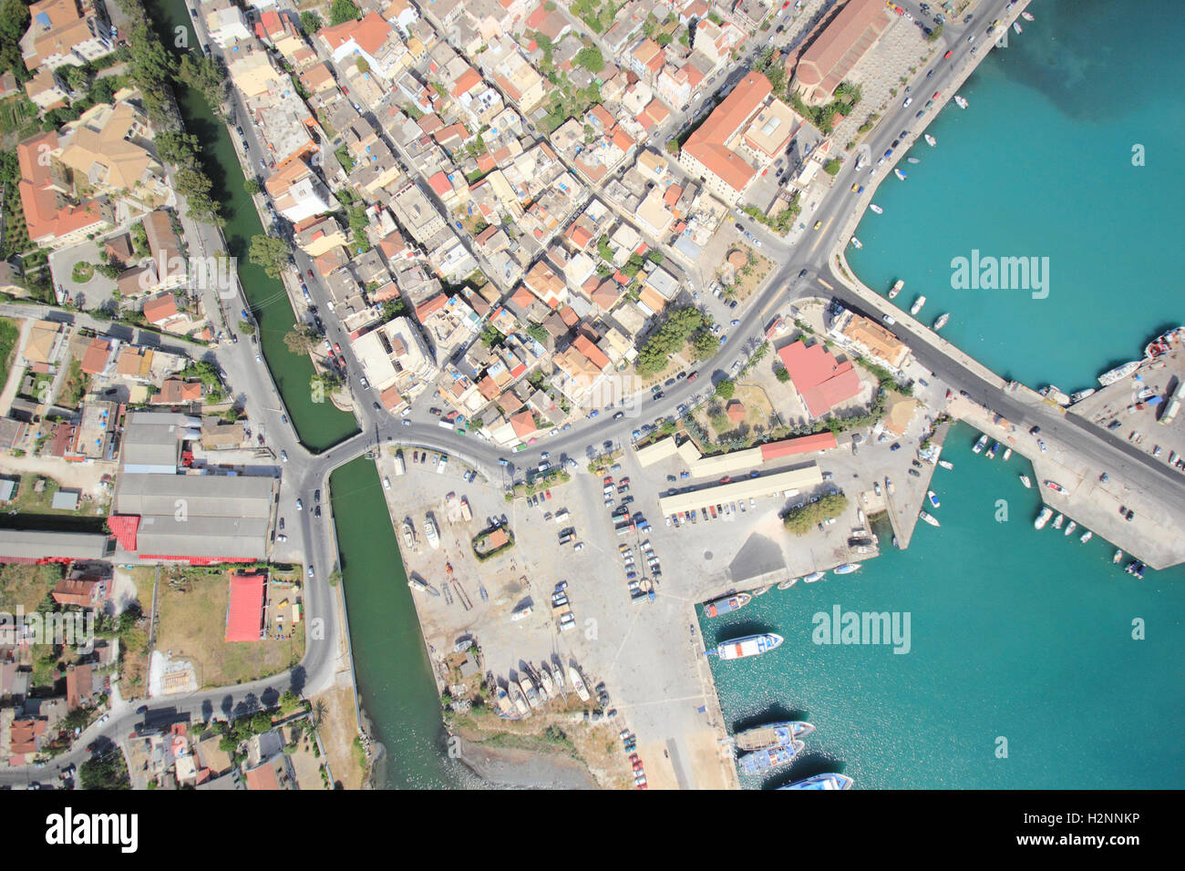 Aerial view on the Ionian island of Zakynthos Greece - Zante town Stock ...