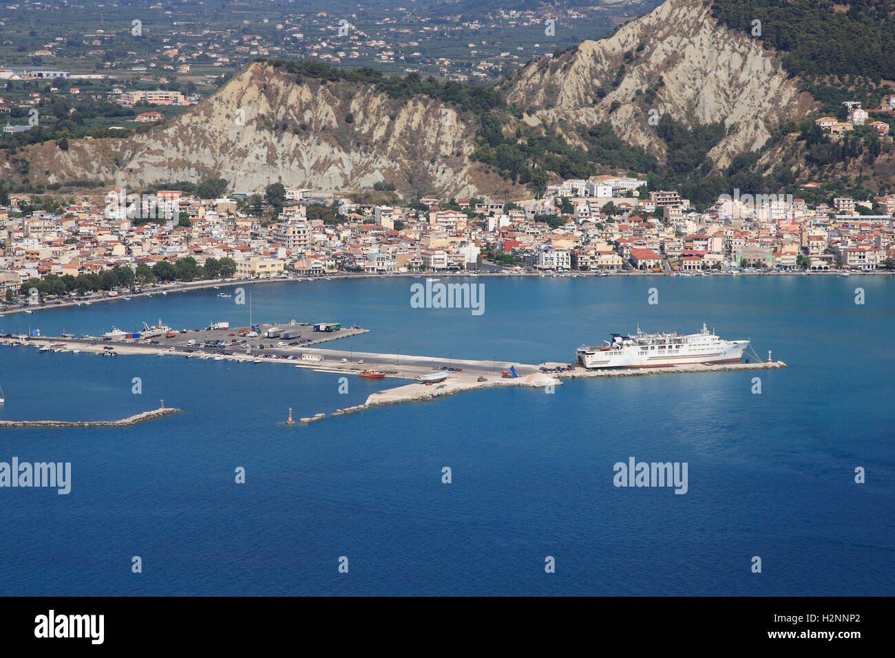 Aerial view on Zakynthos island Greece - Zante town Stock Photo - Alamy