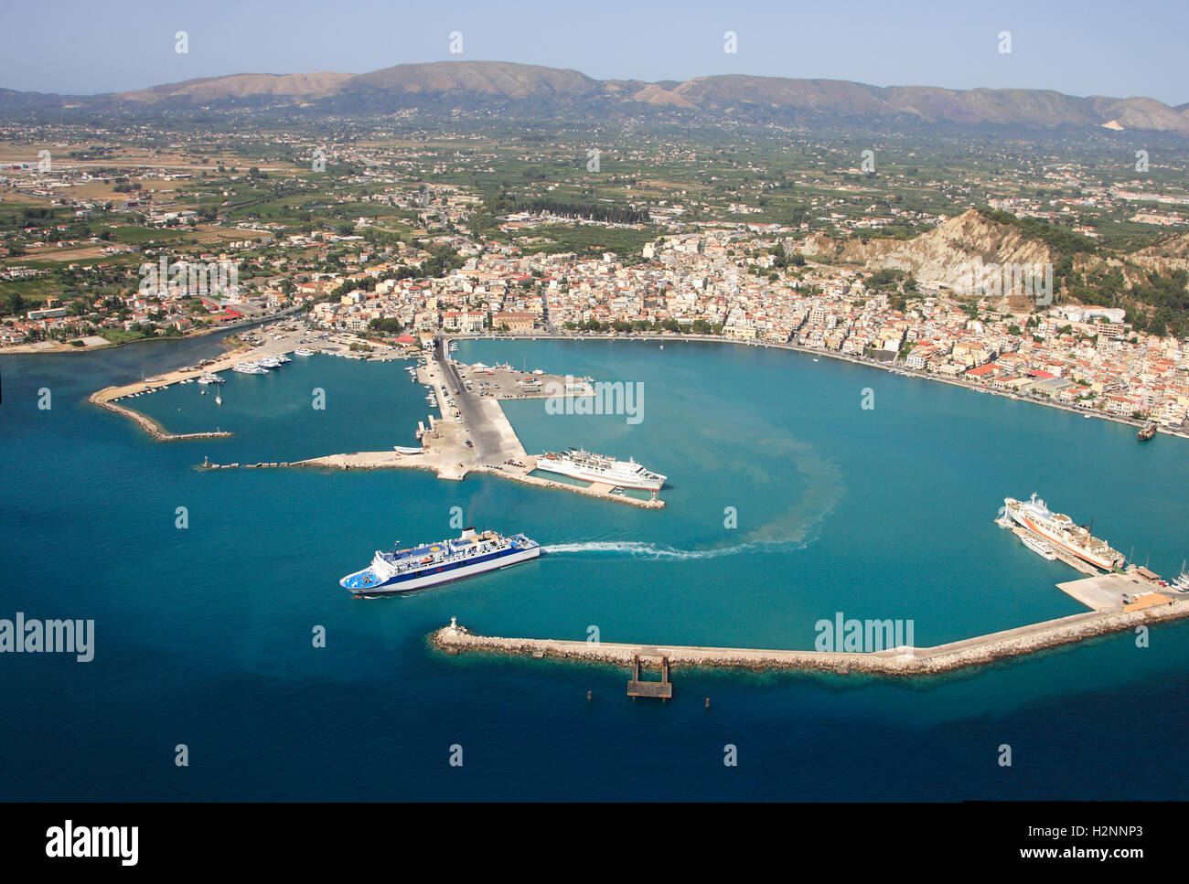 Aerial view on Zakynthos island Greece - Zante town Stock Photo - Alamy