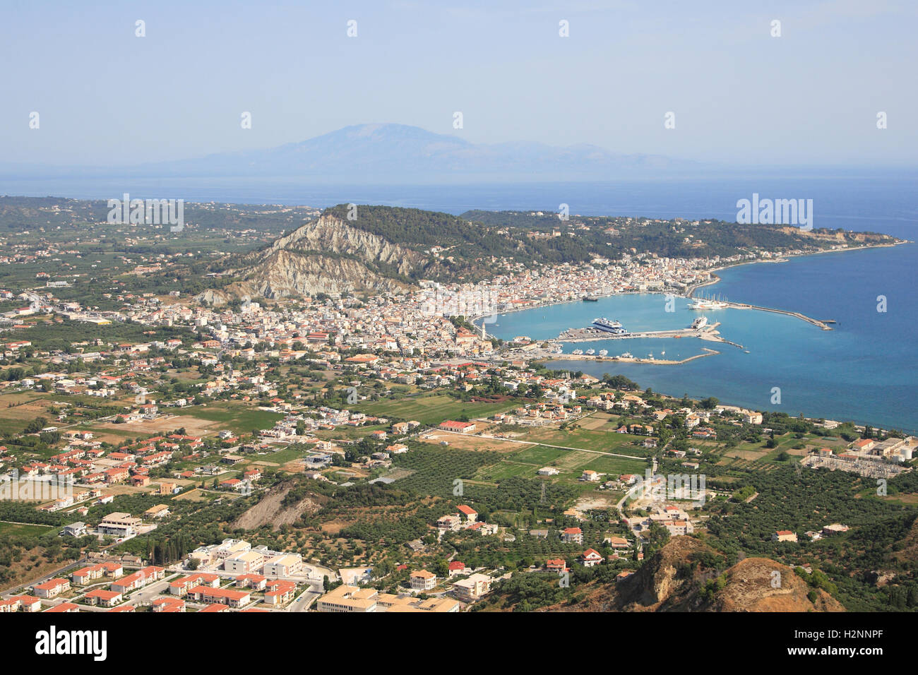 Aerial view on Zakynthos island Greece - Zante town Stock Photo - Alamy