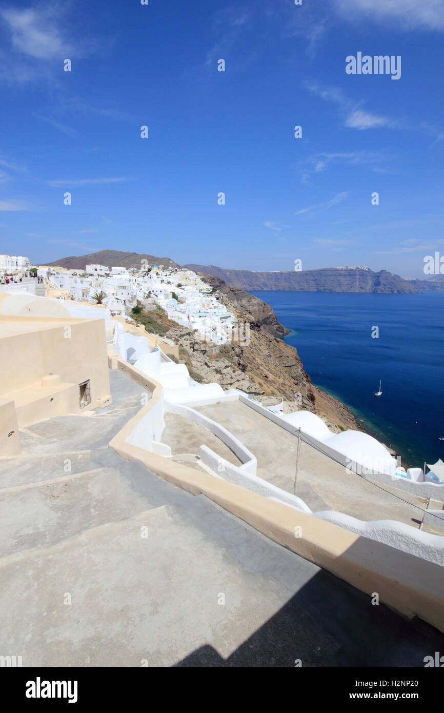 view of Fira town - Santorini island Greece Stock Photo - Alamy