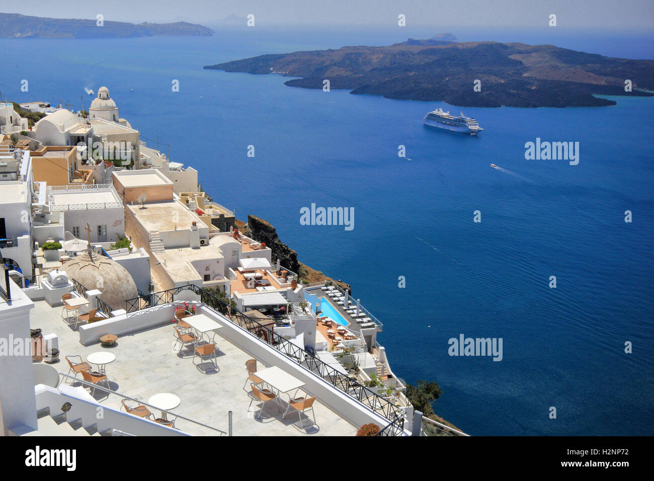 view of Fira town - Santorini Greece Stock Photo - Alamy
