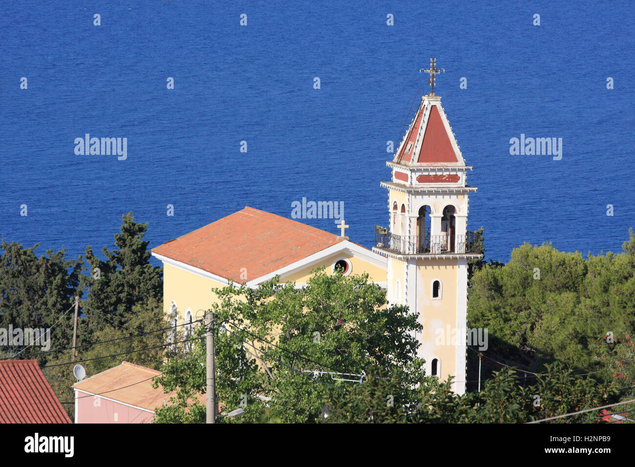 Church on the top of the Bohali hill in Zakynthos Greece Stock Photo ...
