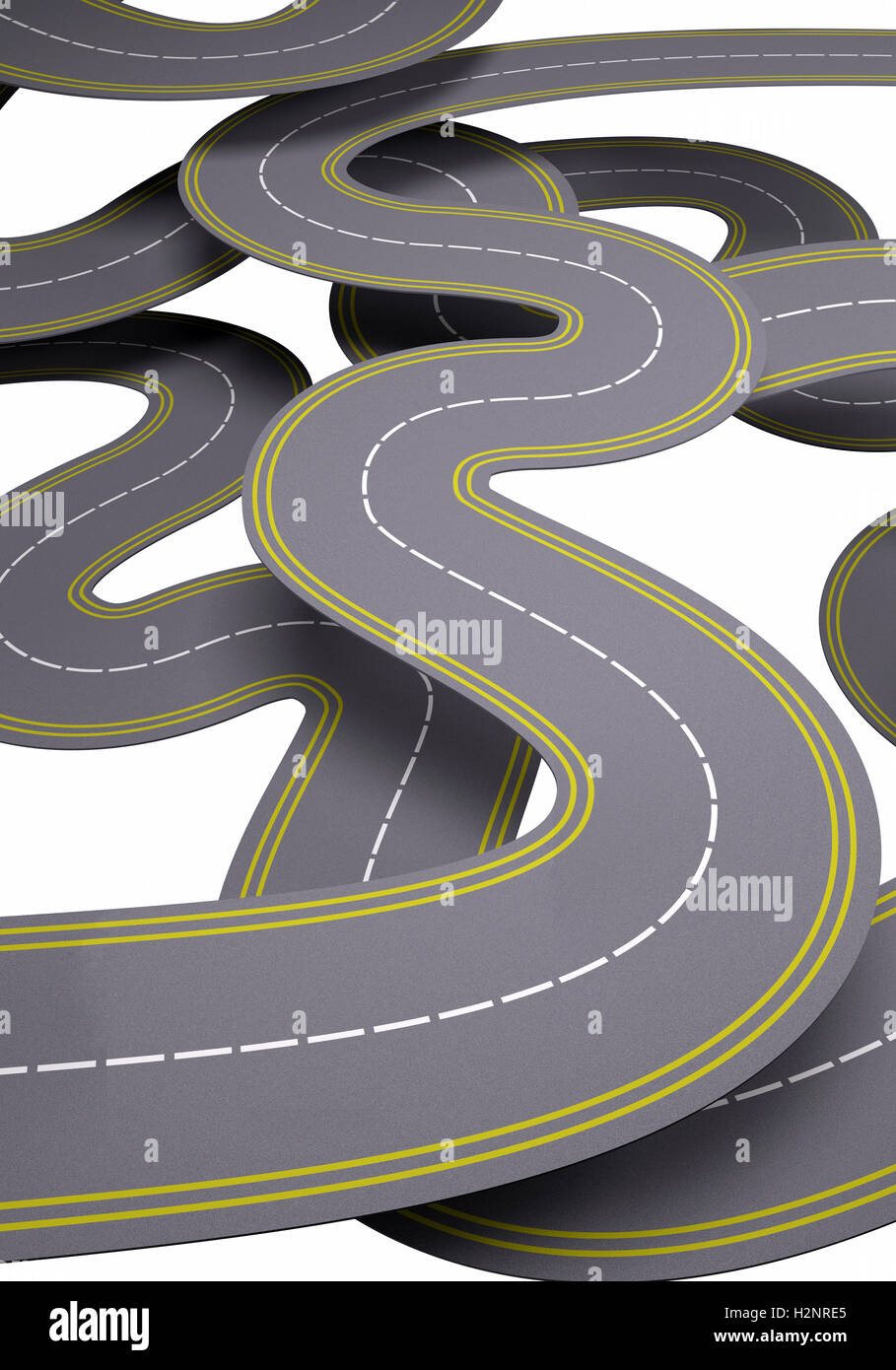 many roads, traffic concept 3d illustration Stock Photo - Alamy