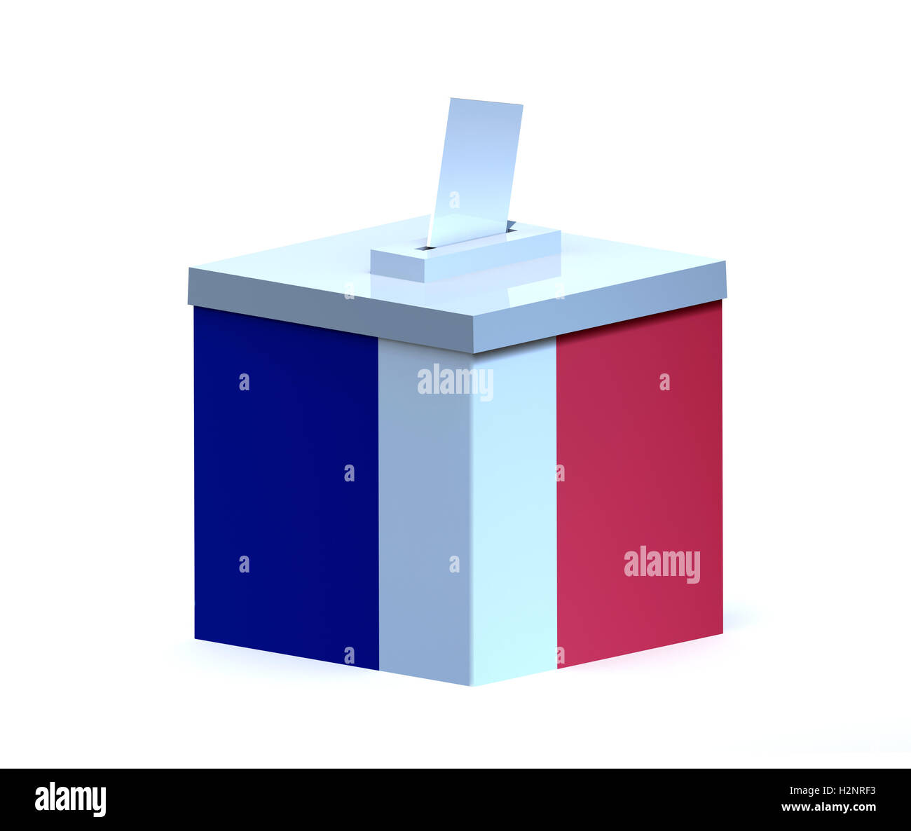 French election ballot box isolated on white background, 3d ...