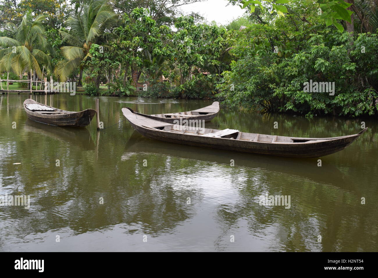traditional asian fishing boat in river, vietnam Stock Photo - Alamy