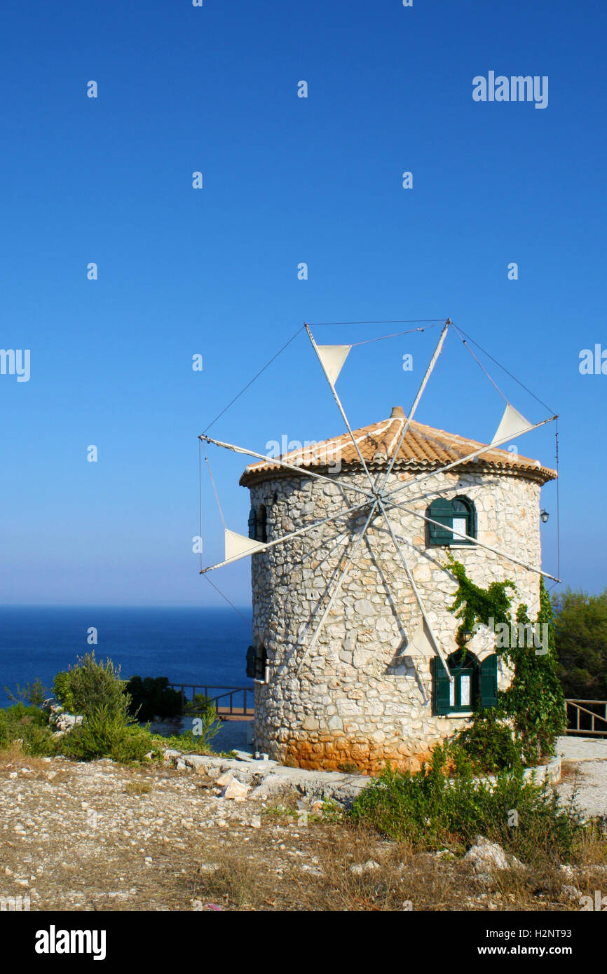 Windmill , Zakynthos, Greece Stock Photo - Alamy