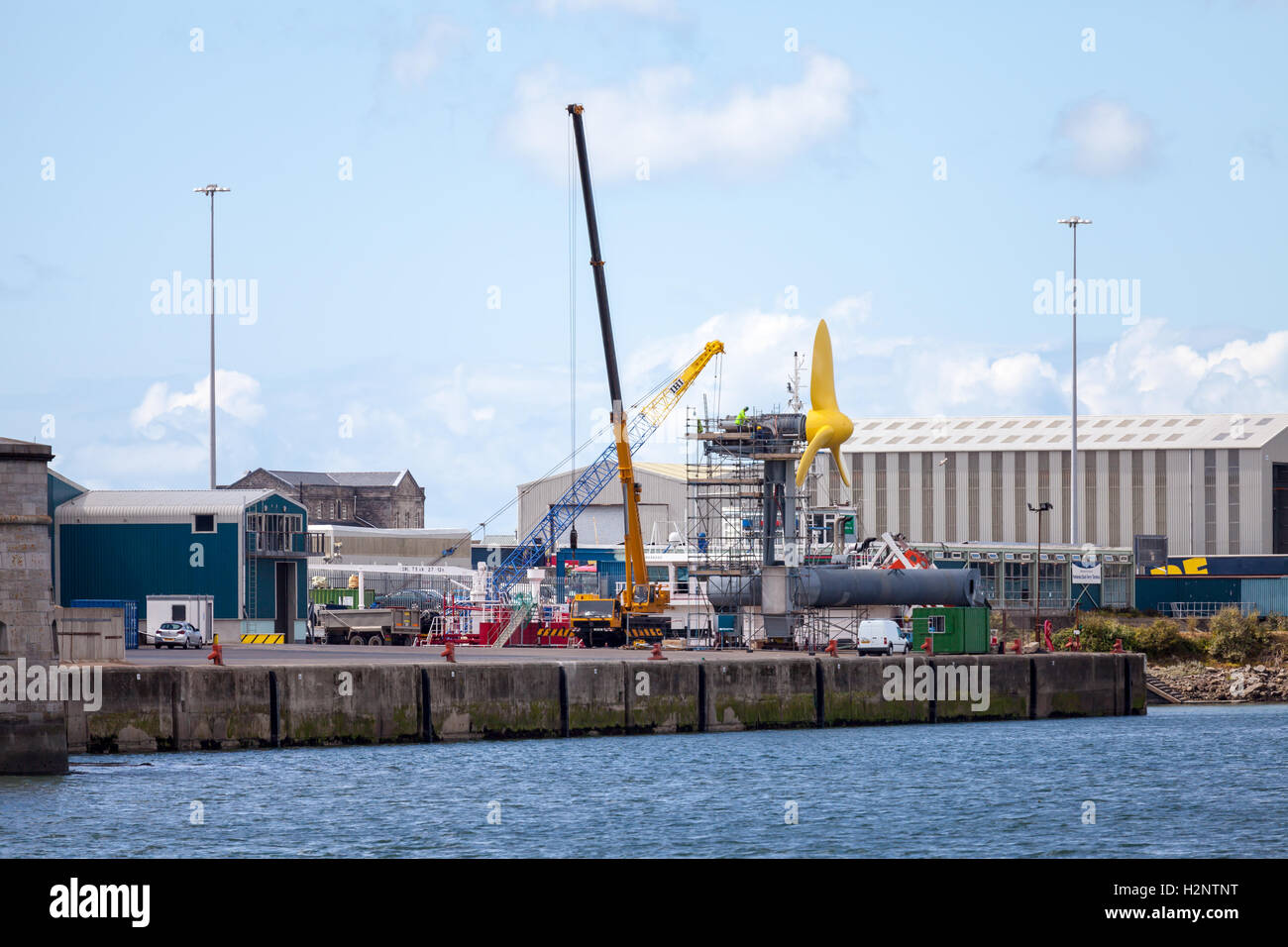 Delta Stream Hydro turbine at Pembroke Port waiting to be installed in ...