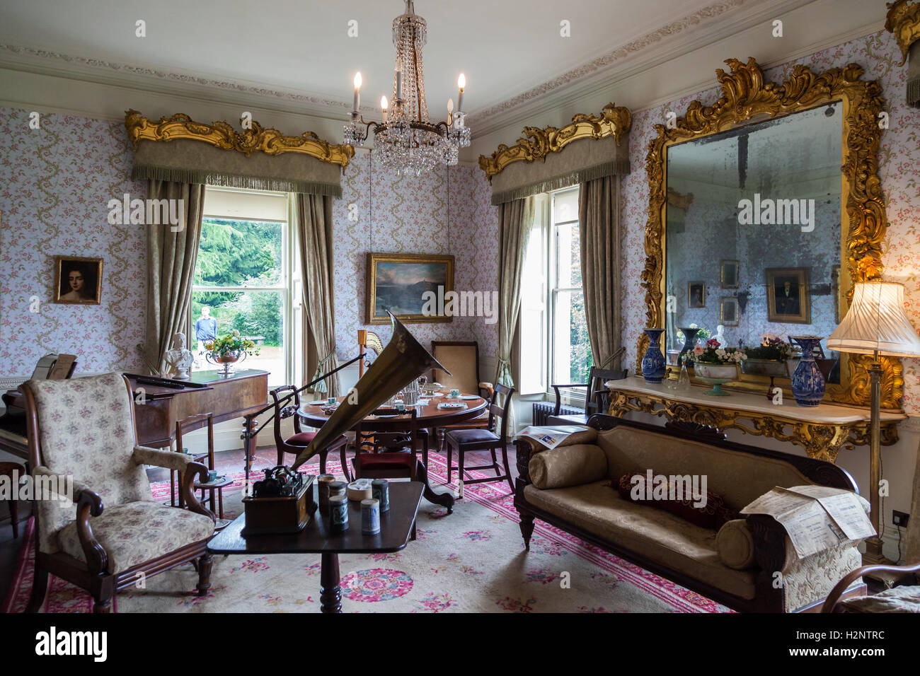 Interior of Scolton Manor, Victorian country house in Pembrokeshire ...