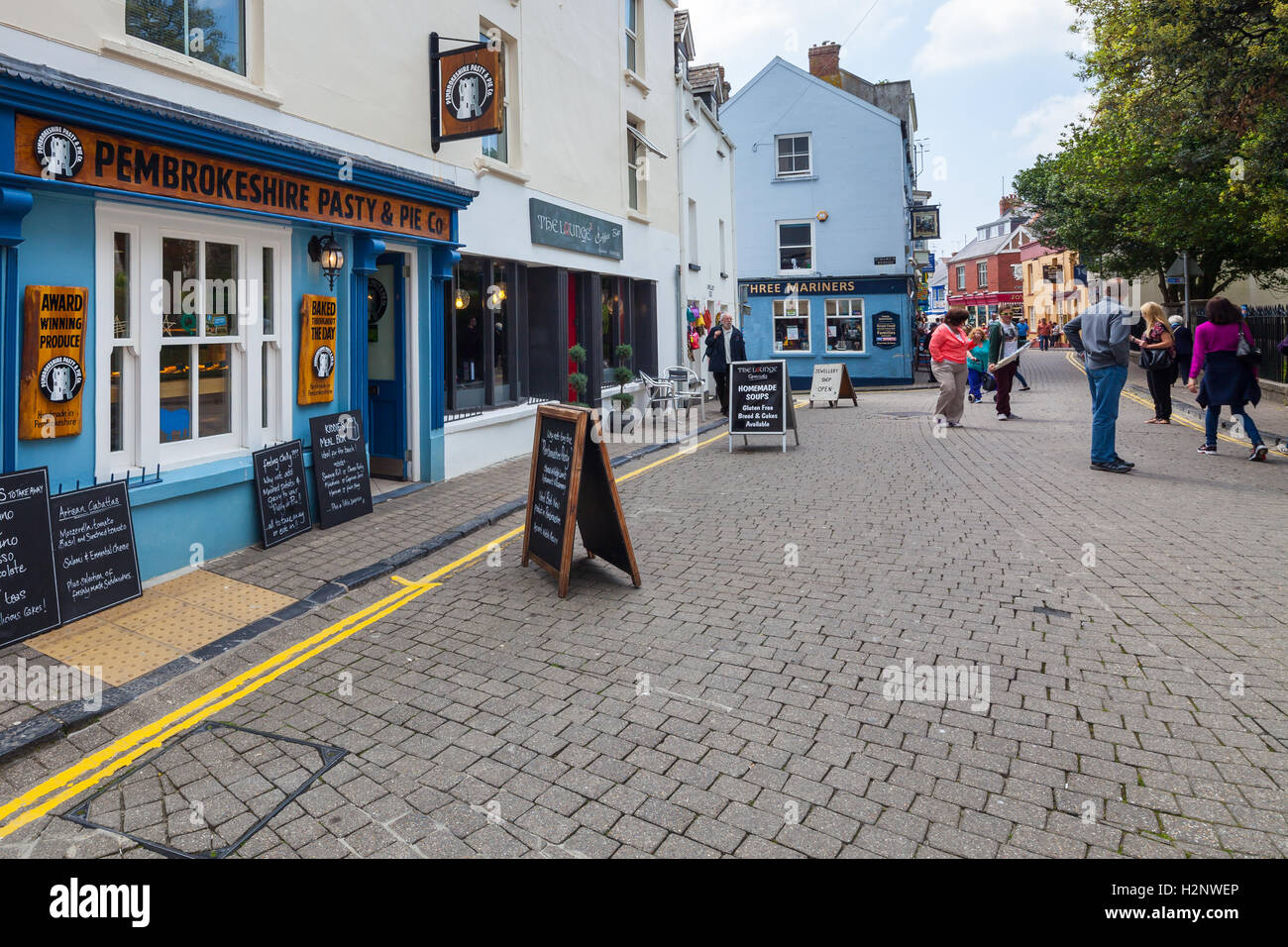 Tenby town centre Stock Photo Alamy