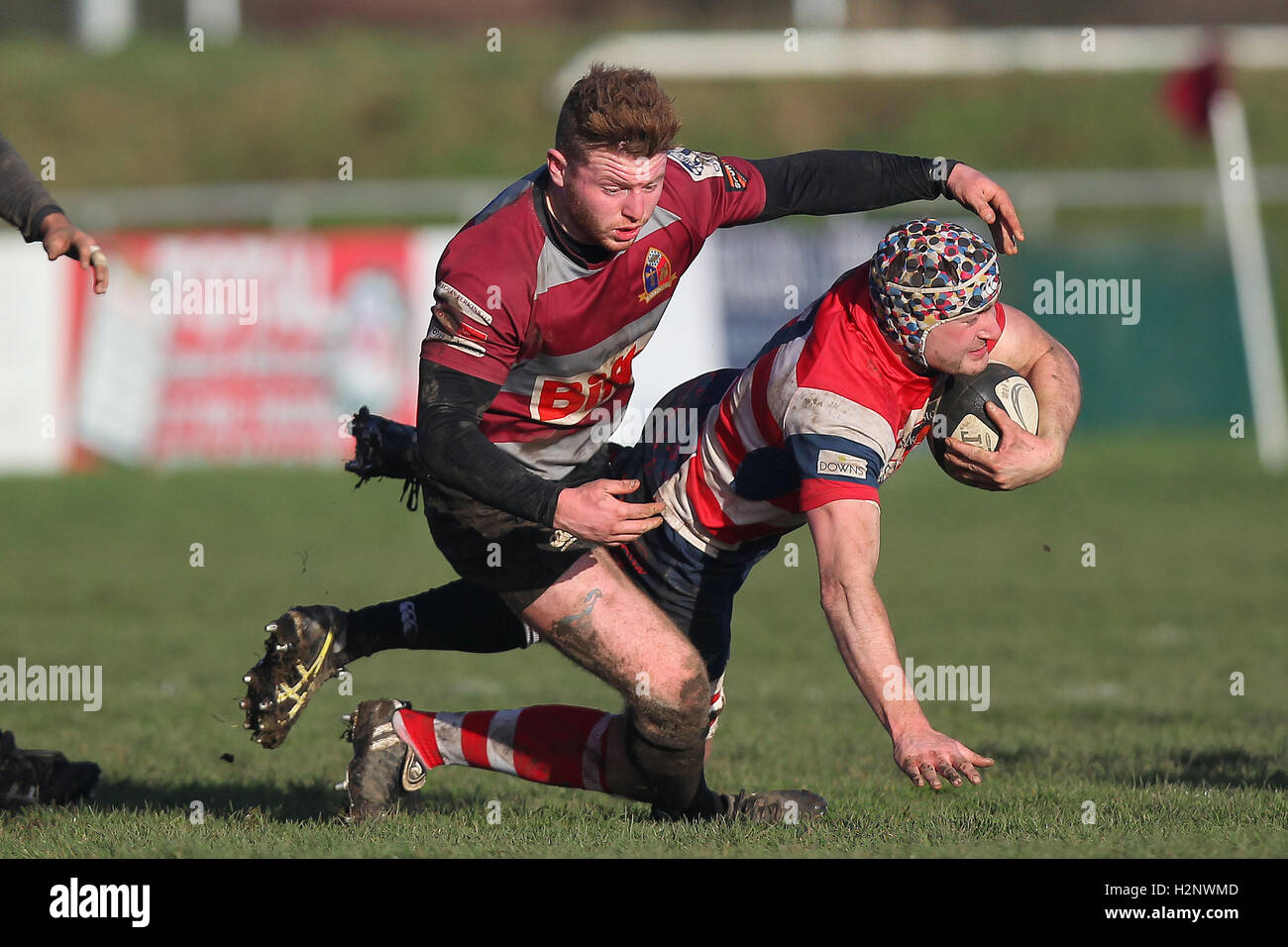 Barking RFC vs Dorking RFC - Rugby at Gale Street, Dagenham - 08/02/14 ...