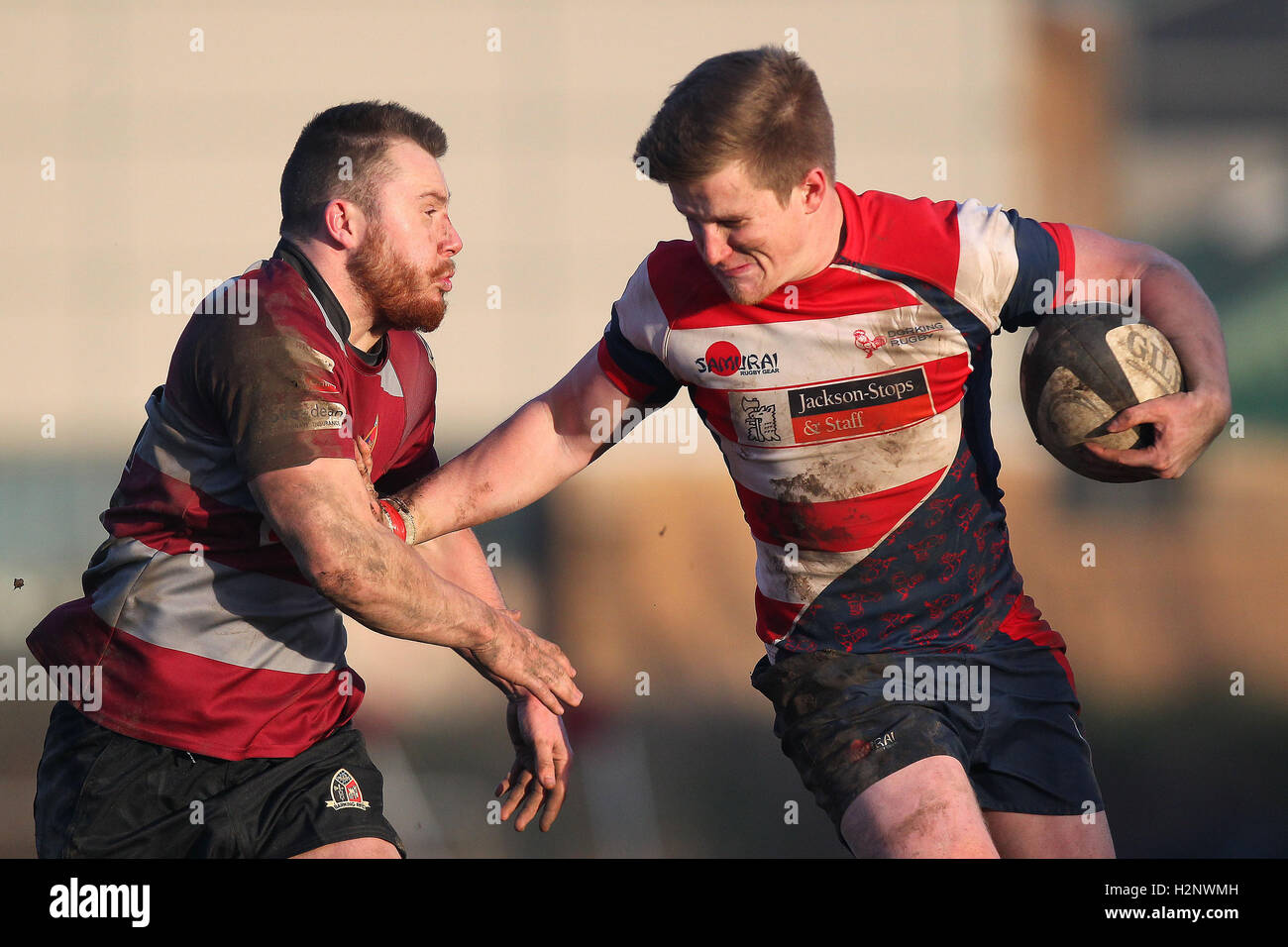 Barking RFC vs Dorking RFC - Rugby at Gale Street, Dagenham - 08/02/14 ...