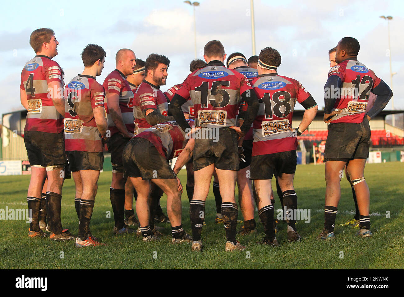 Barking players in discussion after they concede another try - Barking ...