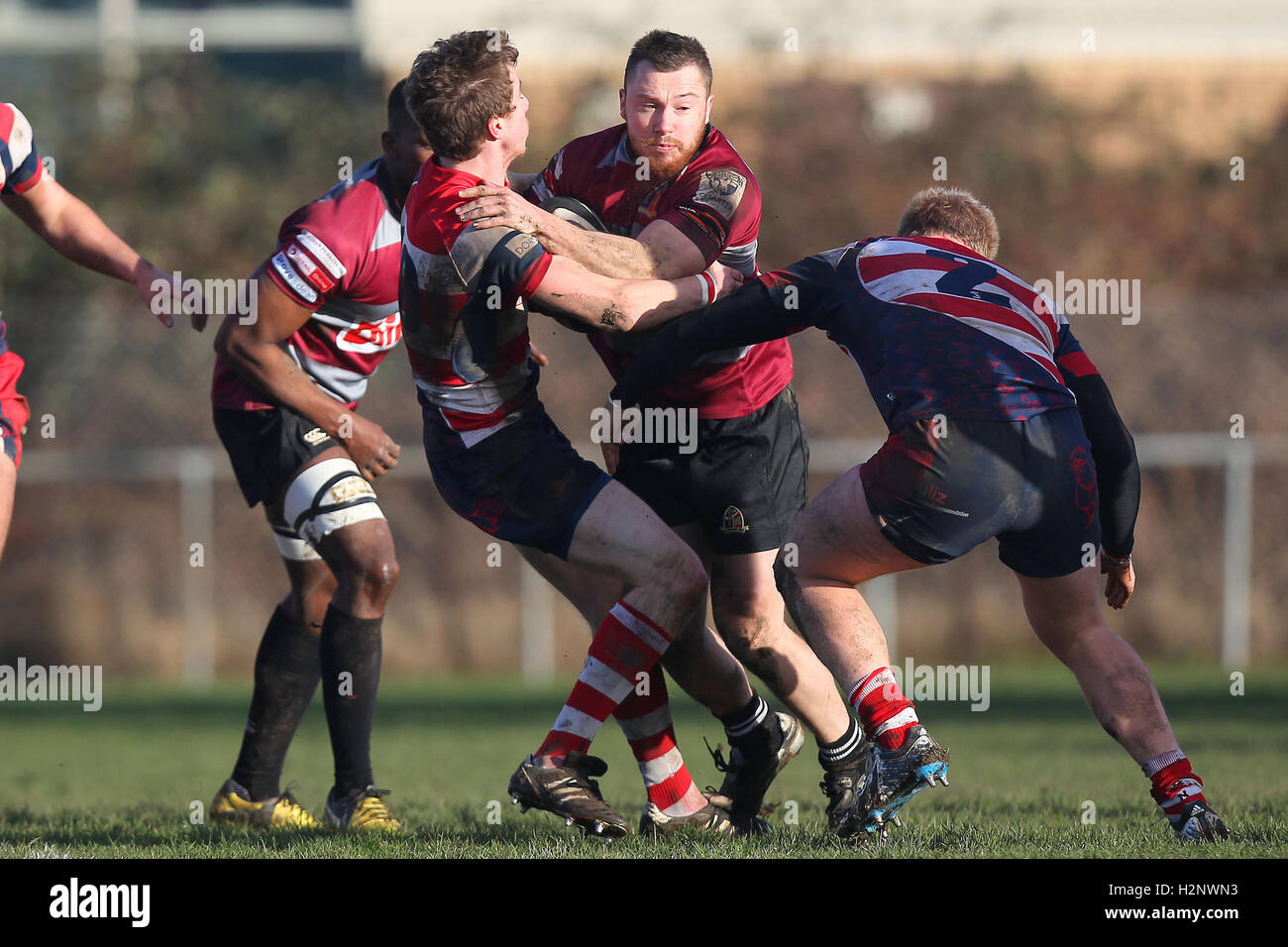 Barking RFC vs Dorking RFC - Rugby at Gale Street, Dagenham - 08/02/14 ...