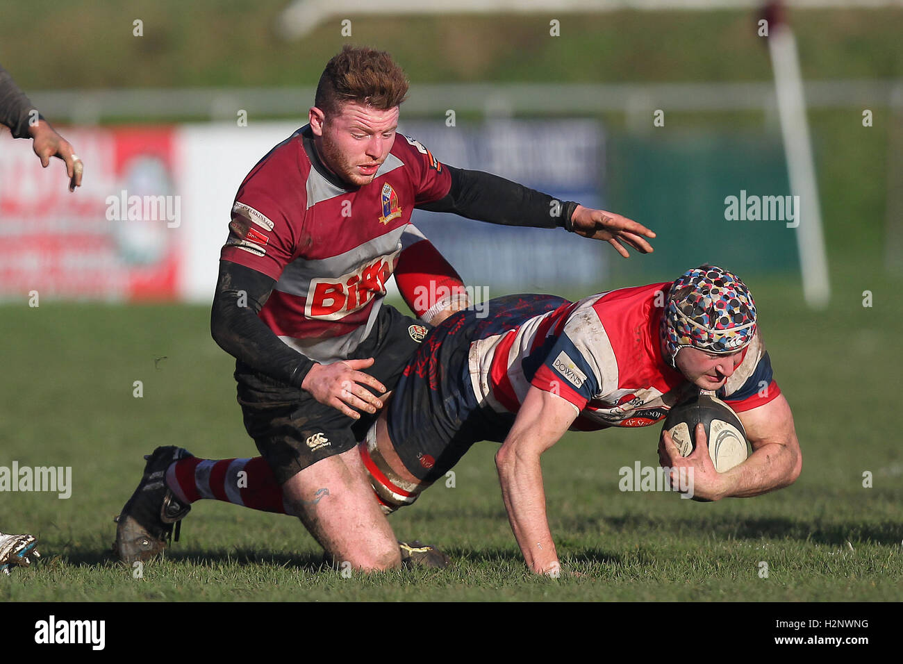 Barking RFC vs Dorking RFC - Rugby at Gale Street, Dagenham - 08/02/14 ...