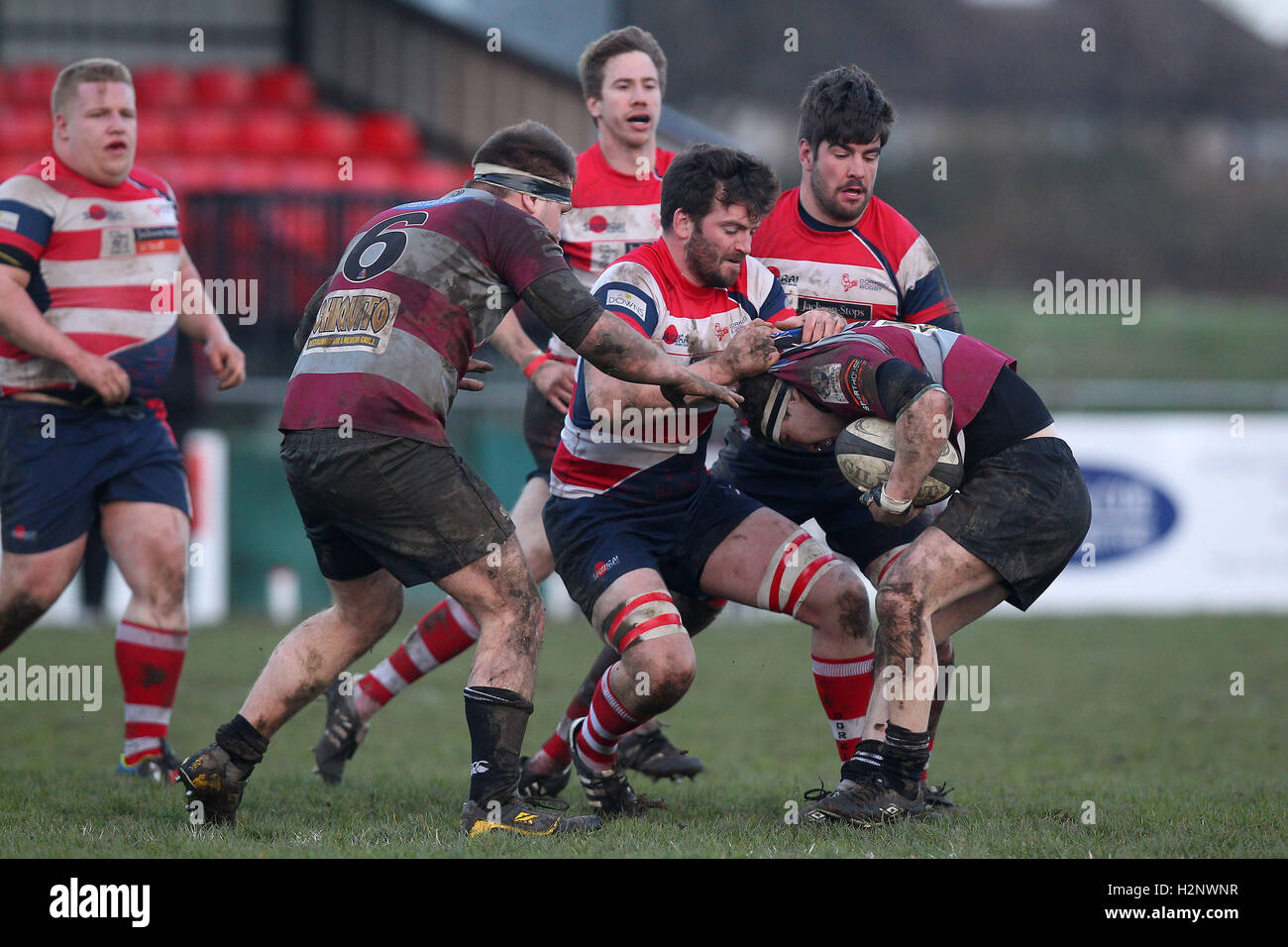 Barking RFC vs Dorking RFC - Rugby at Gale Street, Dagenham - 08/02/14 ...