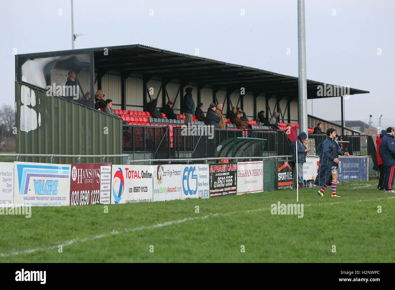 General view of the main stand - Barking RFC vs Tonbridge Juddian RFC ...