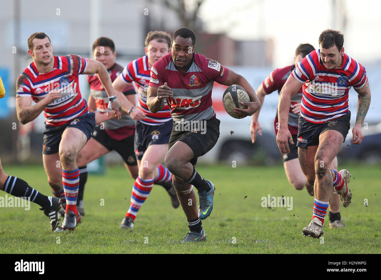 Juma Lameck in action for Barking - Barking RFC vs Tonbridge Juddian ...