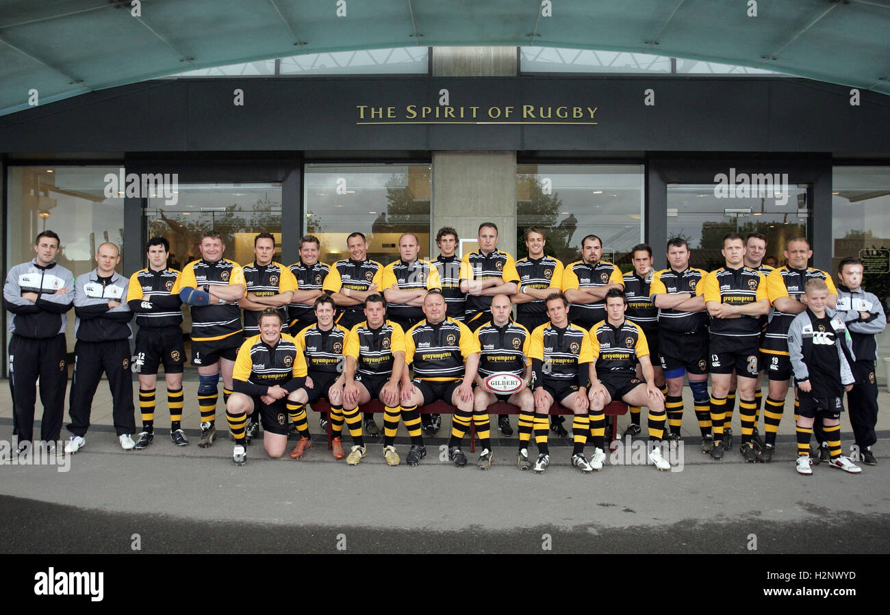 Bllericay players and staff line up for a pre-match team picture ...