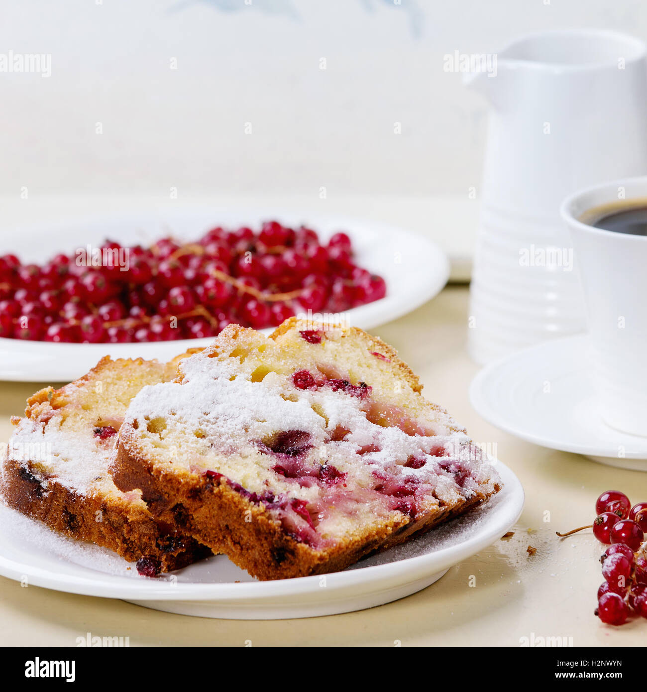 Cake with red currant Stock Photo - Alamy
