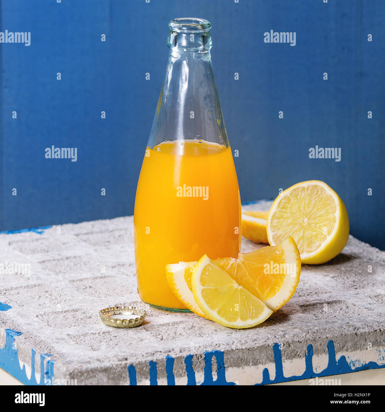 Bottle of citrus lemonade Stock Photo - Alamy