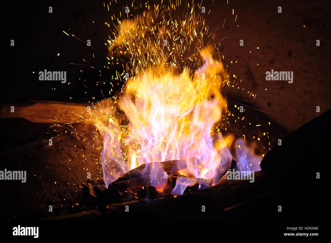Forge fire in blacksmith's Stock Photo - Alamy