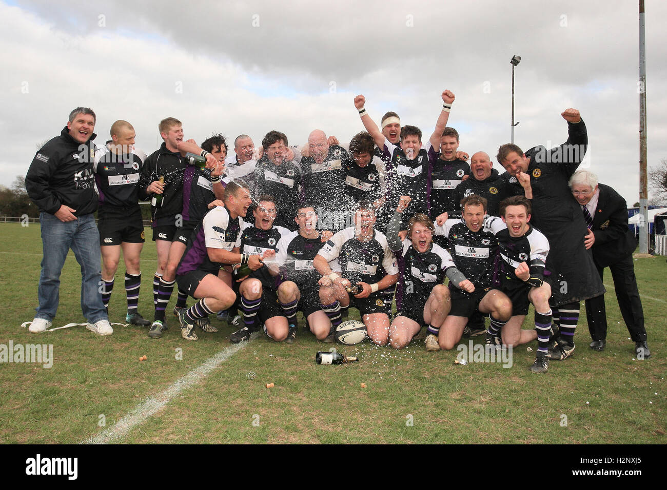 Romford celebrate clinching the League Championship - Ipswich RFC vs ...