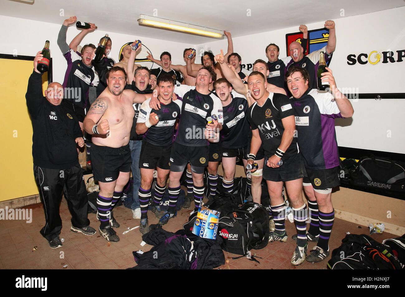Romford celebrate clinching the League Championship - Ipswich RFC vs ...