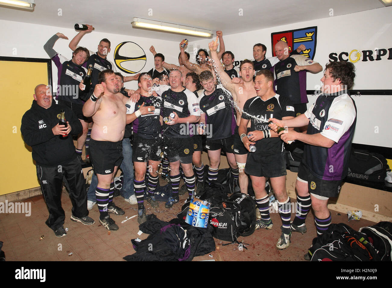 Romford celebrate clinching the League Championship - Ipswich RFC vs ...