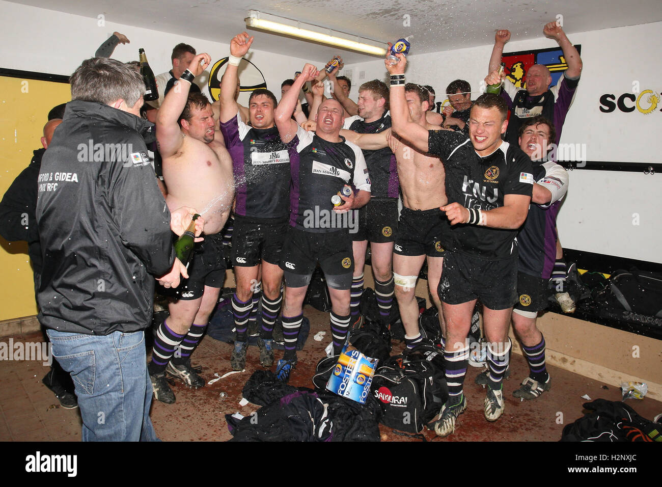 Romford celebrate clinching the League Championship - Ipswich RFC vs ...