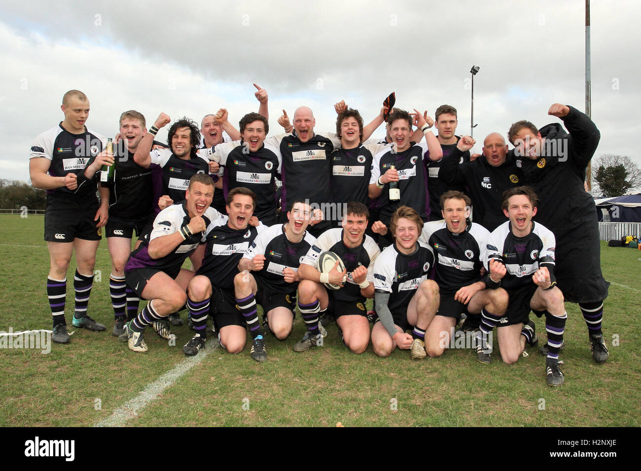 Romford celebrate clinching the League Championship - Ipswich RFC vs ...