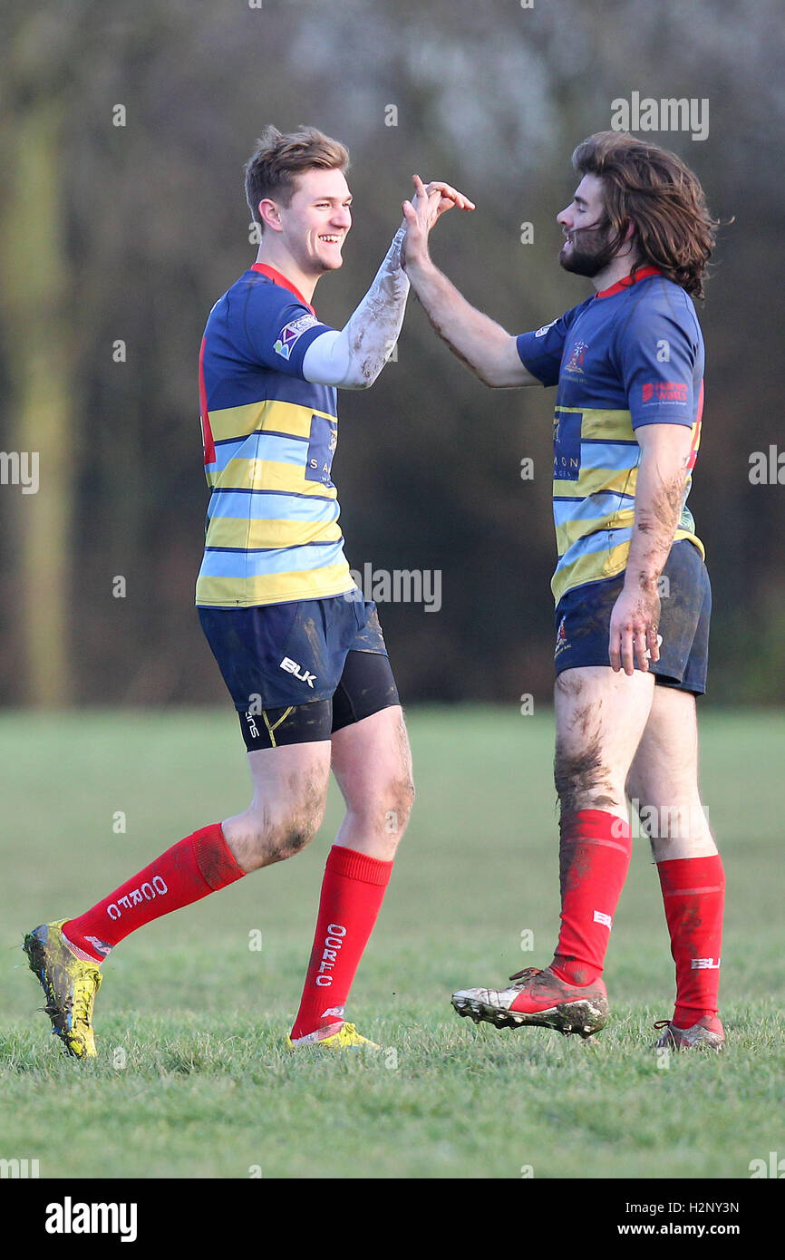 Coopers celebrate a try at the start of the second half - Old ...