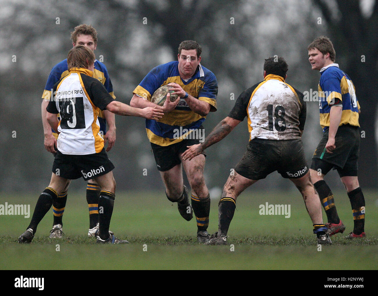 Upminster RFC vs Ipswich RFC at Hall Lane - 13/12/08 Stock Photo - Alamy