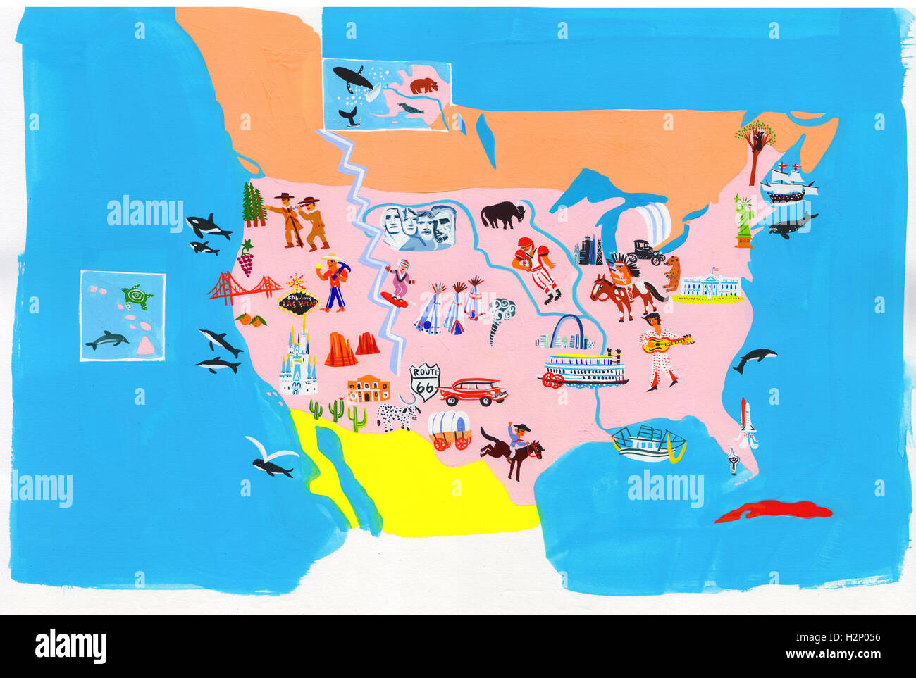 Usa famous landmark illustration hi-res stock photography and images ...