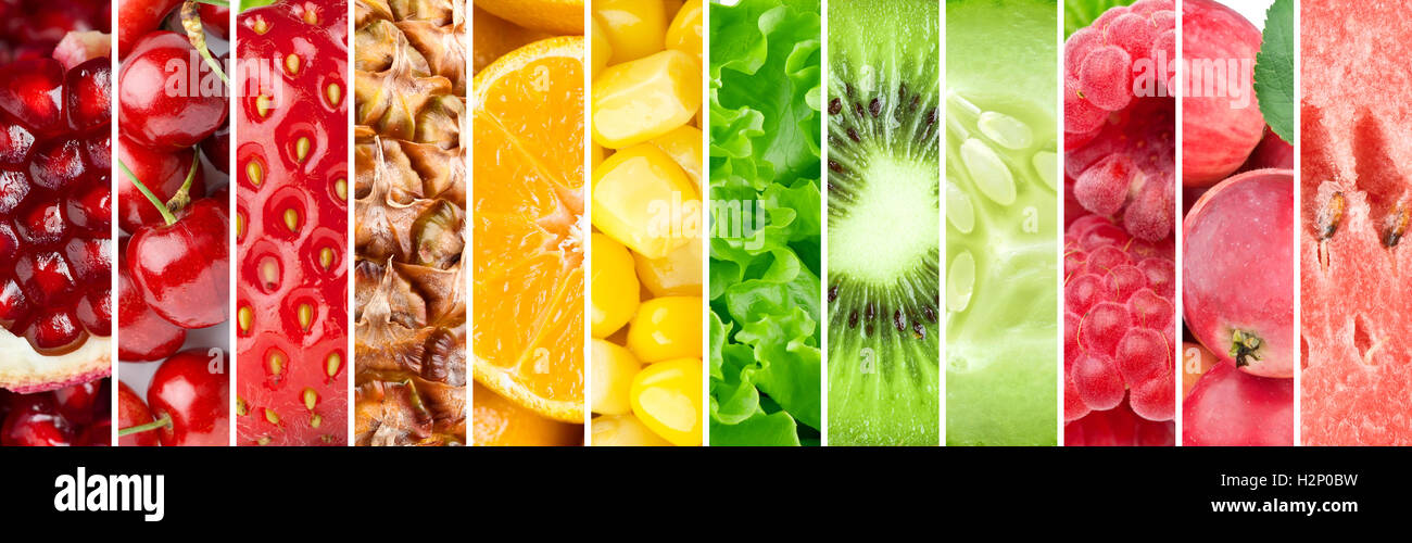 Fresh fruits and vegetables. Food background Stock Photo - Alamy