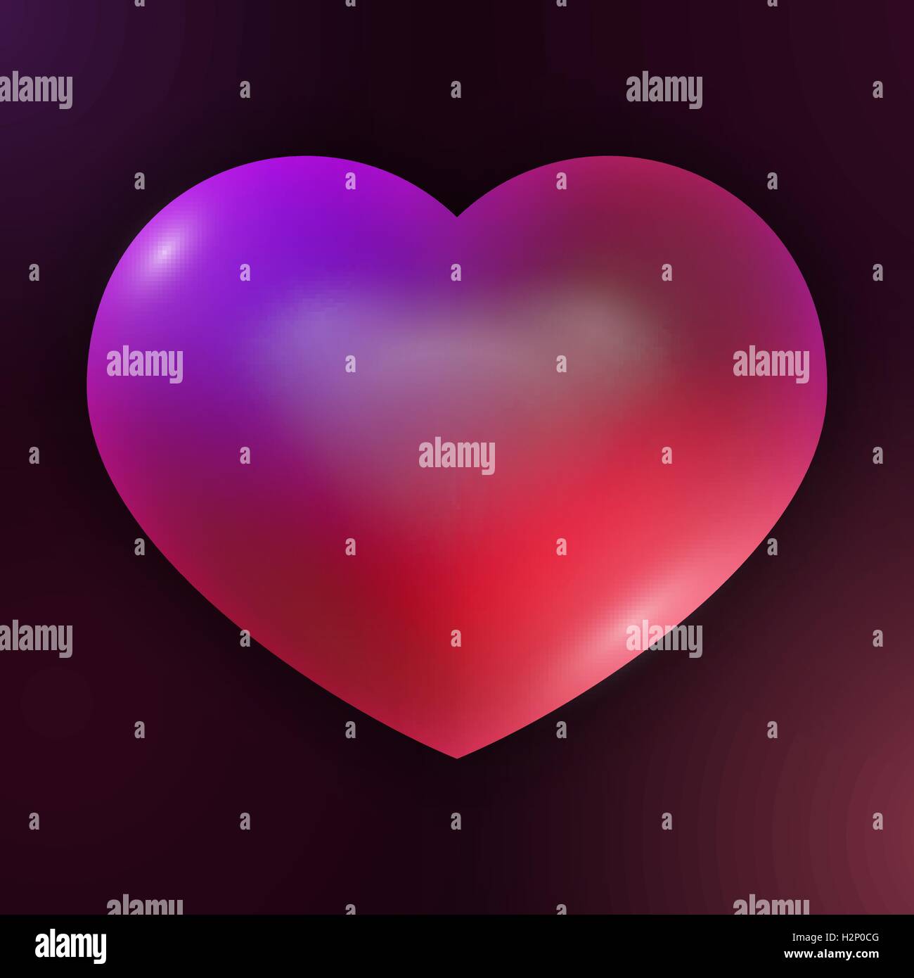 Vector Dimensional Pink Shaded Heart Symbol Illustration Stock Vector ...