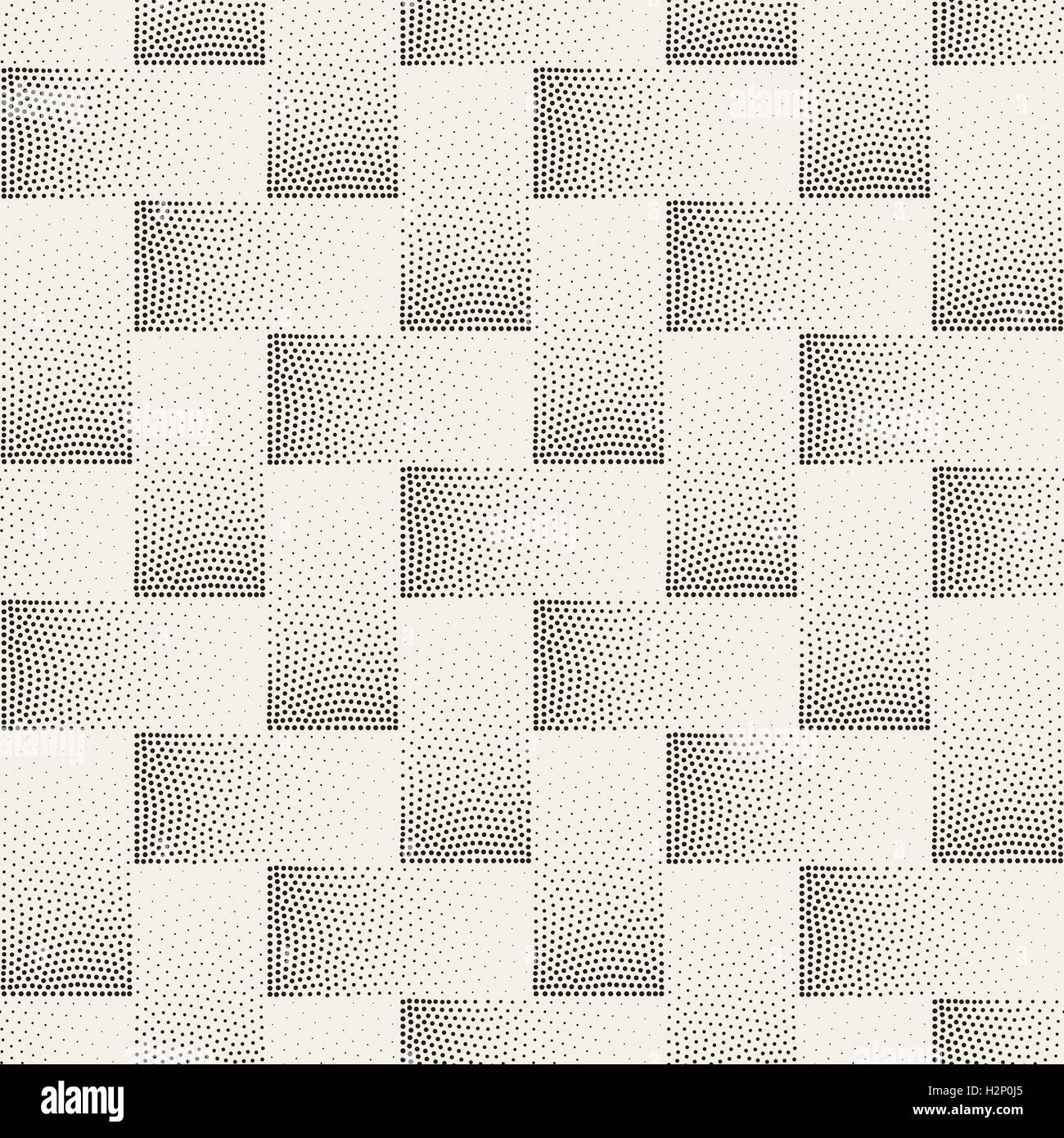 Vector Seamless Black and White Stippling Halftone Gradient Rectangles Pattern Stock Vector ...